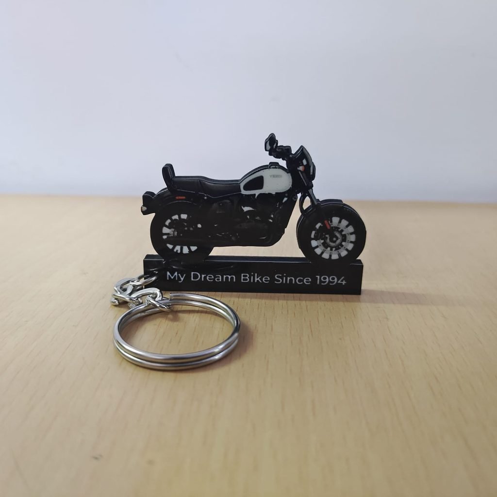 Best Yezdi Roadster Glacial White Keychain - Tredzo