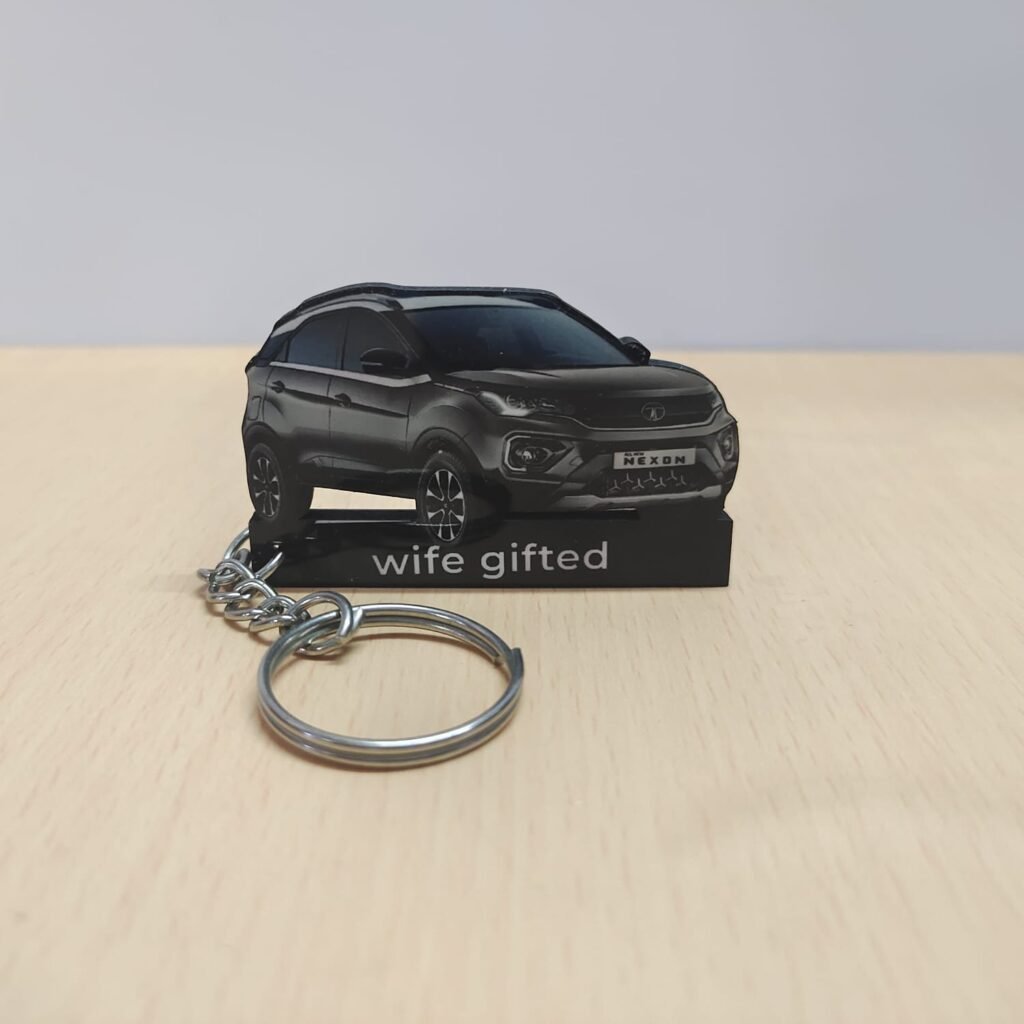 Best Tata Nexon Daytona Grey Wooden Keychain - Tredzo