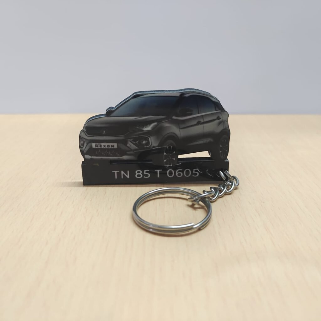 Best Tata Nexon Daytona Grey Wooden Keychain - Tredzo